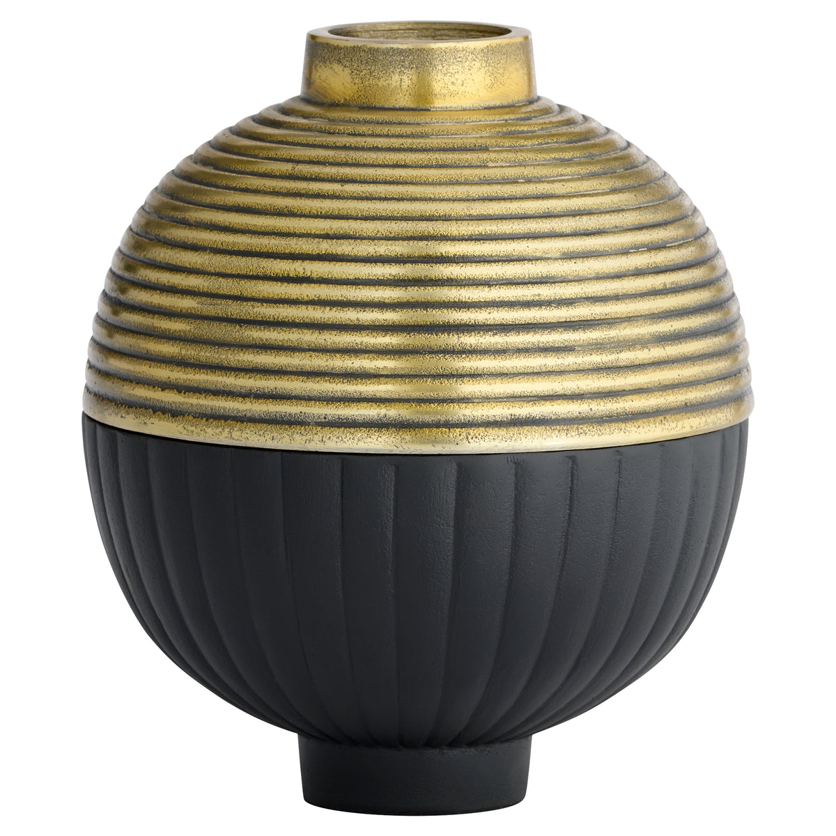 Orb Box | Matte Black | Antique Brass — Quorum Home