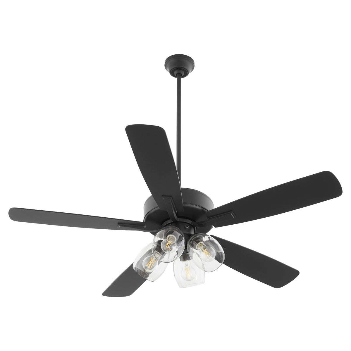 OVATION 4 Light Clear Glass - Matte Black / Walnut — Quorum Home