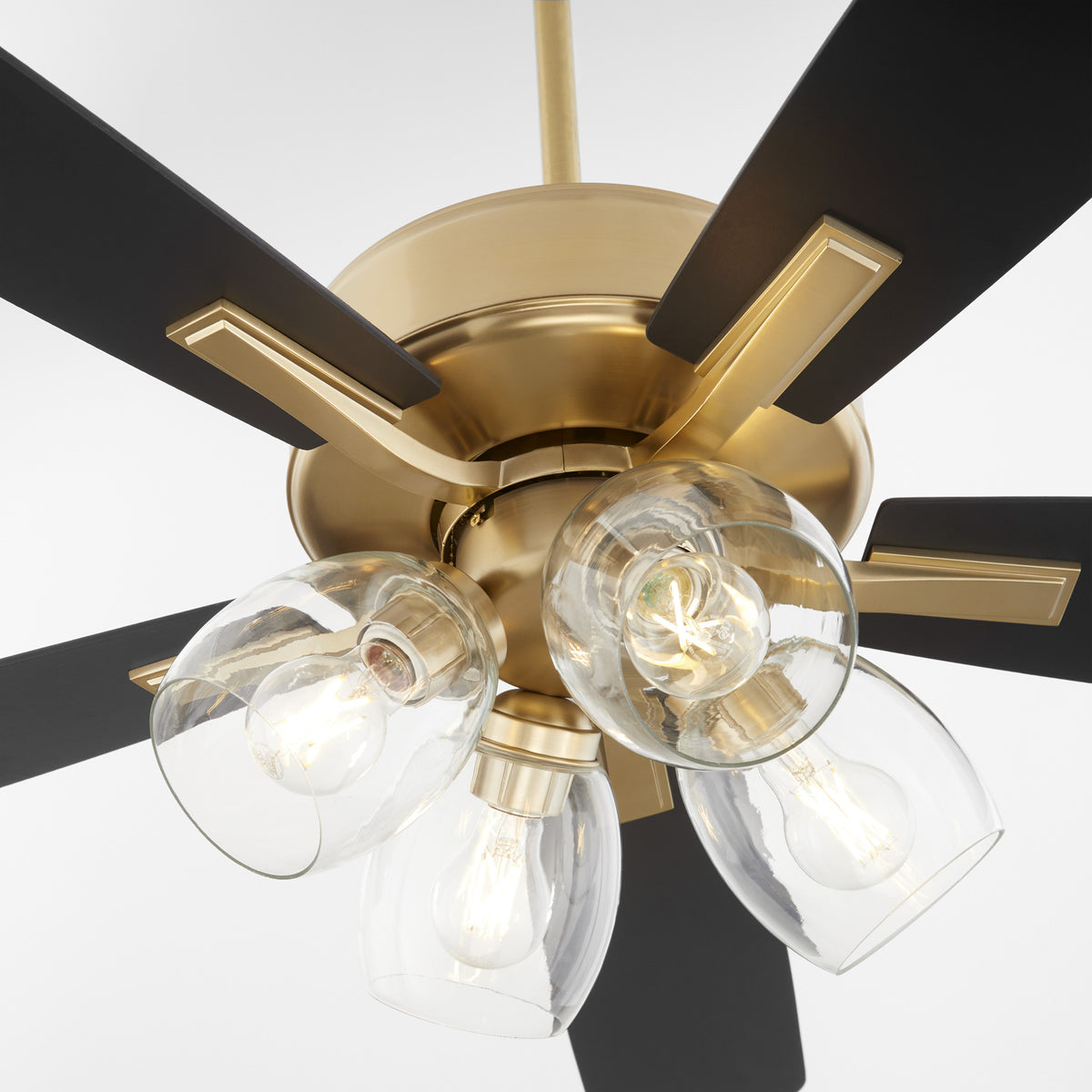 OVATION 4 Light Clear Glass - Aged Brass — Quorum Home